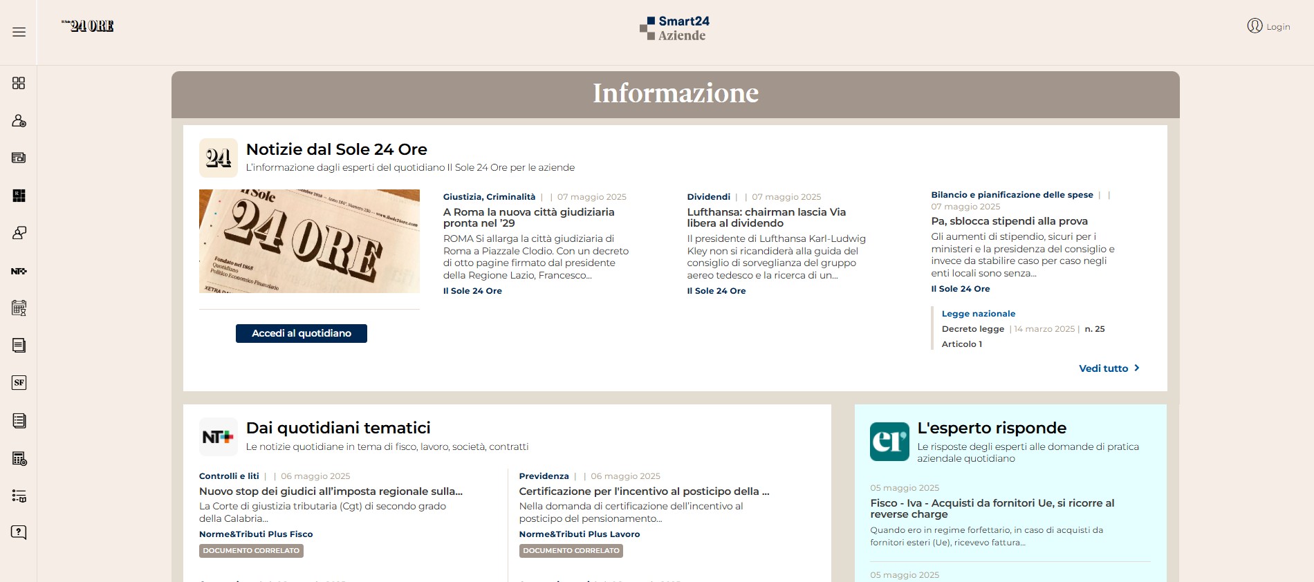 Abbonamento a Il Sole 24 ore e SMART24 aziende